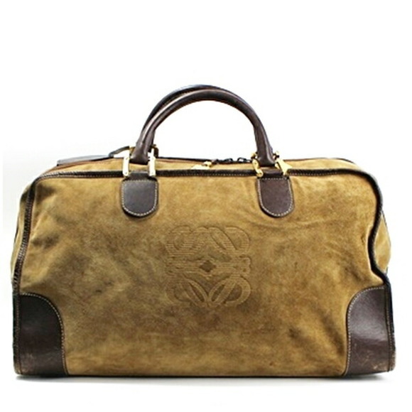 Loewe | Bags | Loewe Bag Travel Beige Anagram Amazona Boston Suede ...